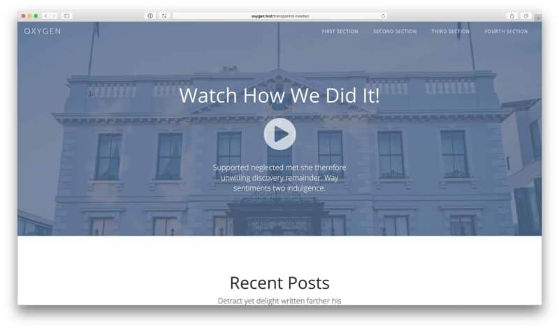 Transparent header in Oxygen