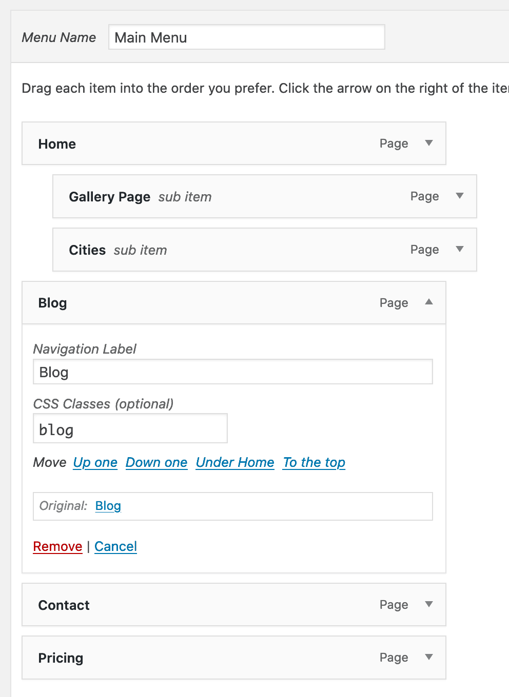 How To Add A New Label To A Nav Menu Item In Wordpress